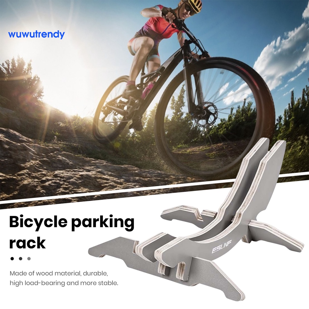 WUSN-Bike Parking Rack Tool-free Installation Floor Type Wooden Parking ...