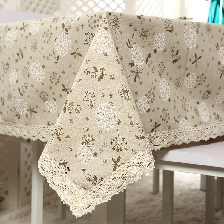 Zakka Polyester Cotton White Dandelion Lace Tablecloth Coffee Table ...
