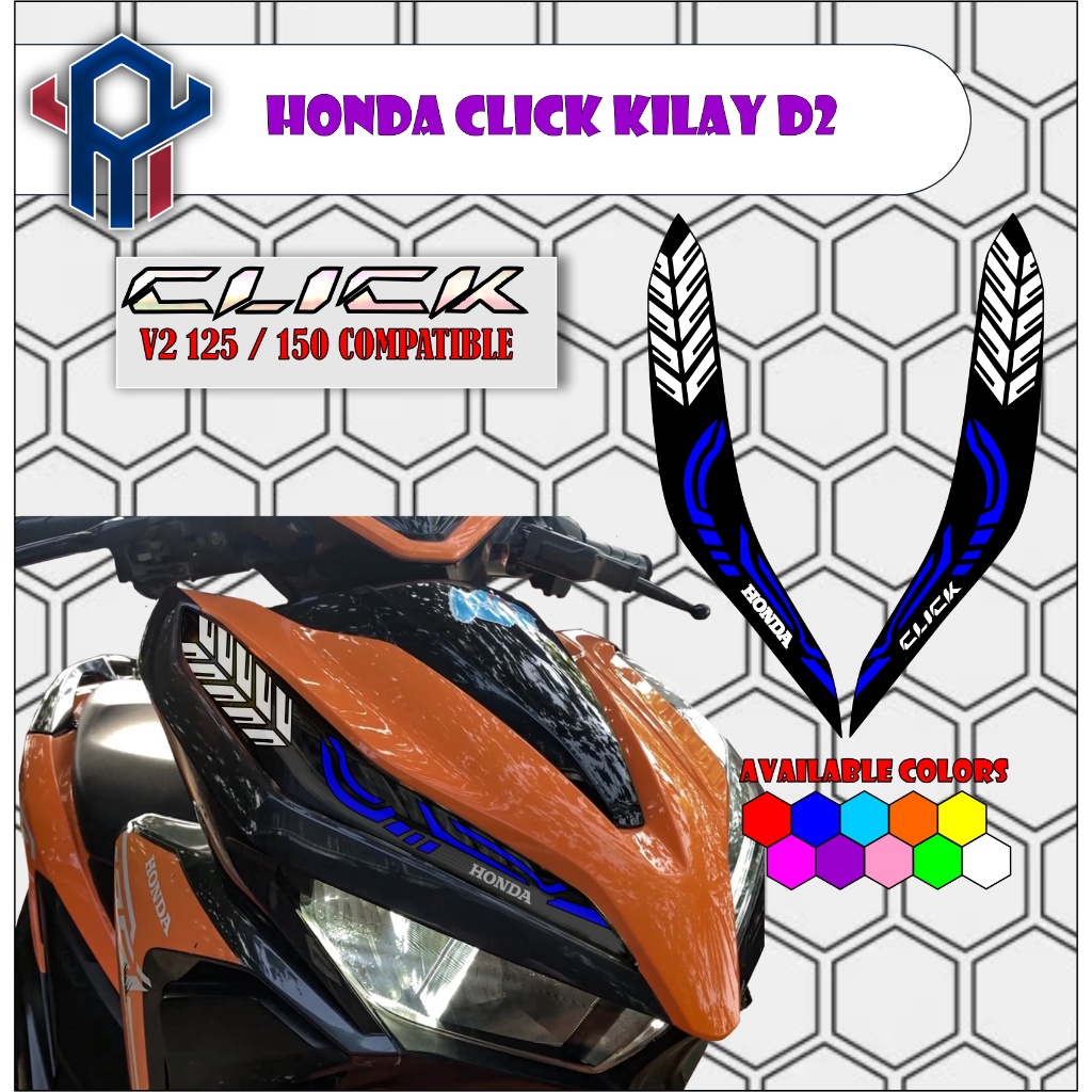 honda click v2 kilay design 2 printed laminated waterproof | Shopee ...