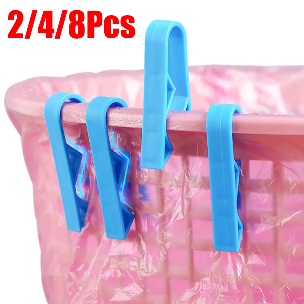 8Pcs Waste Bin Garbage Bags Fixed Clips Holder/Non-Slip Trash Bag ...
