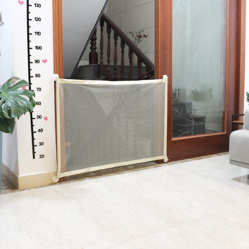 Pet Dog Gate Net Magic Pet Doors Fence Stairs Folding Breathable Mesh ...