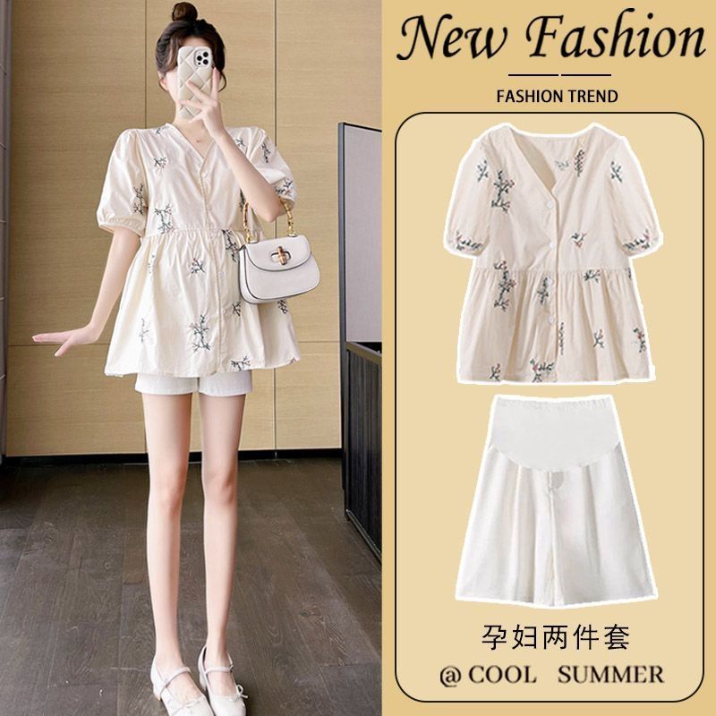 Maternity Two Piece Set Maternity Fashion Suit Pregnant Loose Casual ...