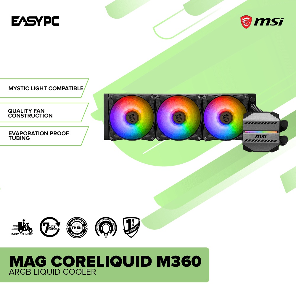 EasyPC| MSI MAG CORELIQUID M360/M240 ARGB cpu Liquid Cooler| Aluminum Radiator Material | Shopee ...