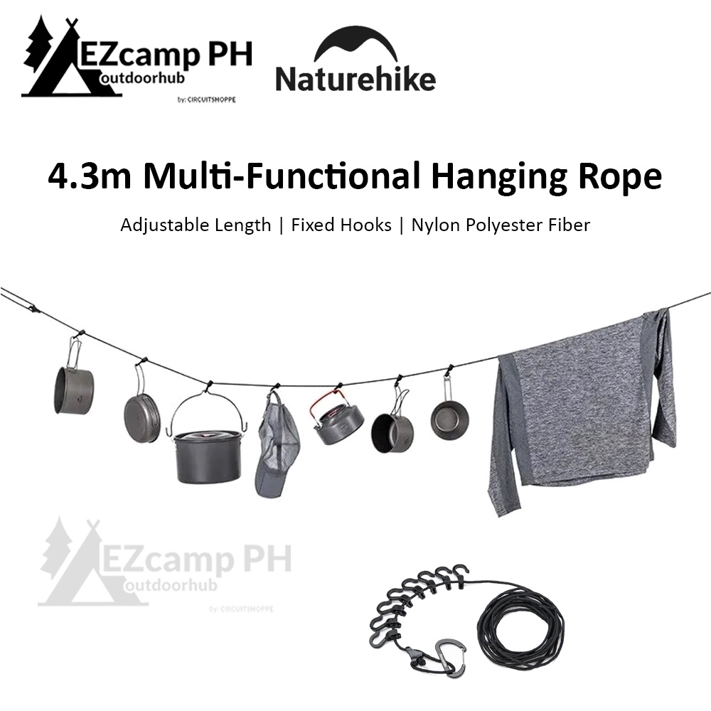 Naturehike 4.3M Adjustable Awning Hanging Rope Portable Windproof ...