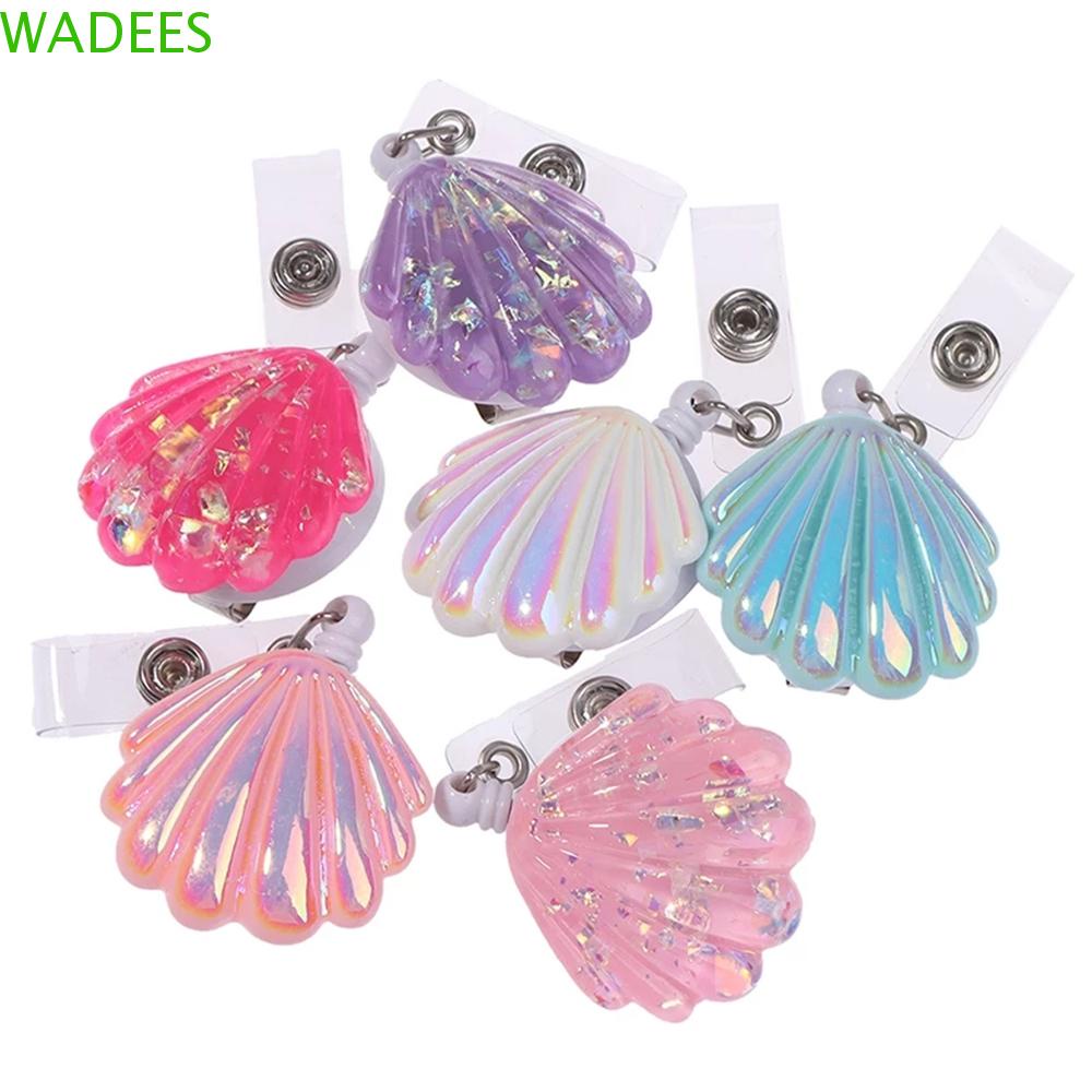 WADEES ID Badge Holder Shell Shape Durable Badge Holder Clip Name Tag ...