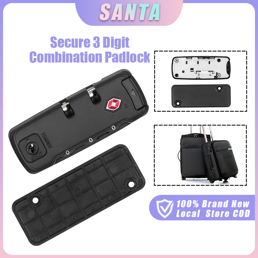 Suitcase Luggage Lock Padlock TSA 007 3 Digit Combination Code Lock ...