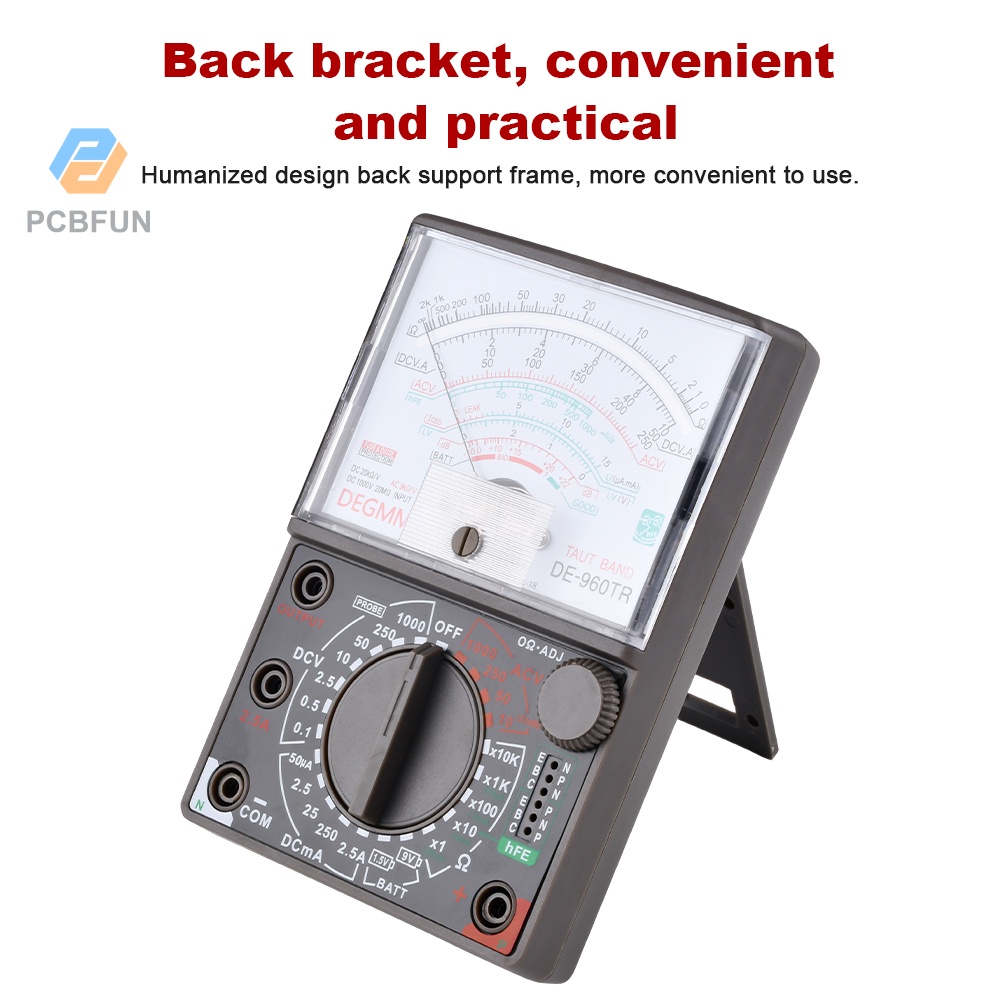 Pcbfun Multimeter Dc Ac Analogue Meter De-960tr Multitester Resistance ...