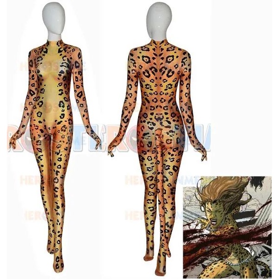 Cheetah Cosplay Costume Super villain Bodysuit 3D Print High Quality ...