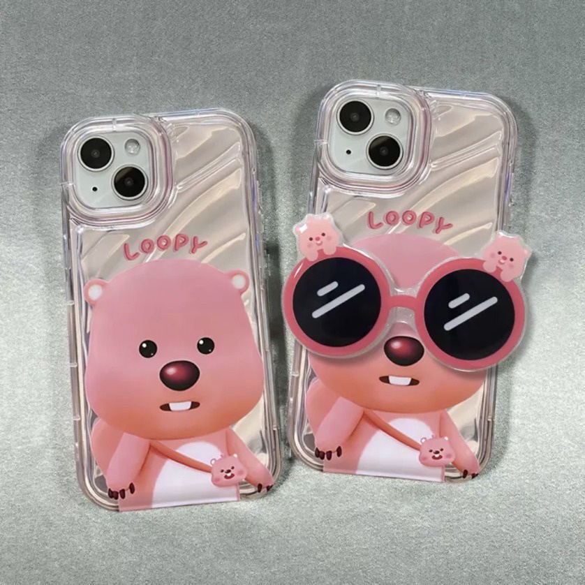 Loopy Glasses 3D Holder + Laser Phone Case for iPhone 15 14 13 12 11 ...