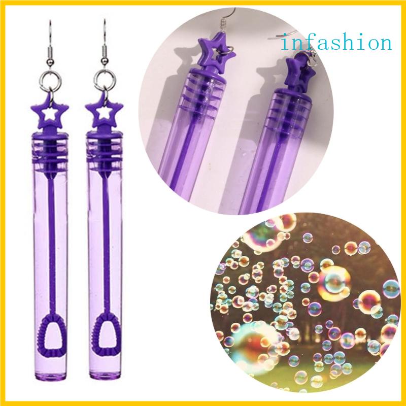 INF Bubble Wand Dangle Earrings Mini Ear Pendant for Fashion Enthusiast ...