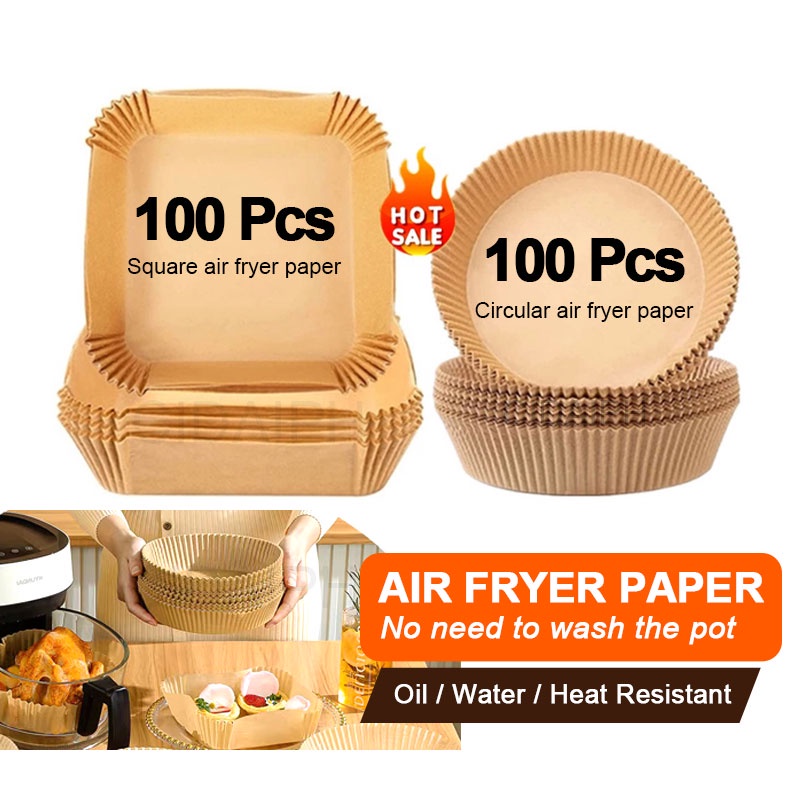 100PCS/SET Air Fryer Baking Paper Oil-proof Oil-absorbing Paper for ...