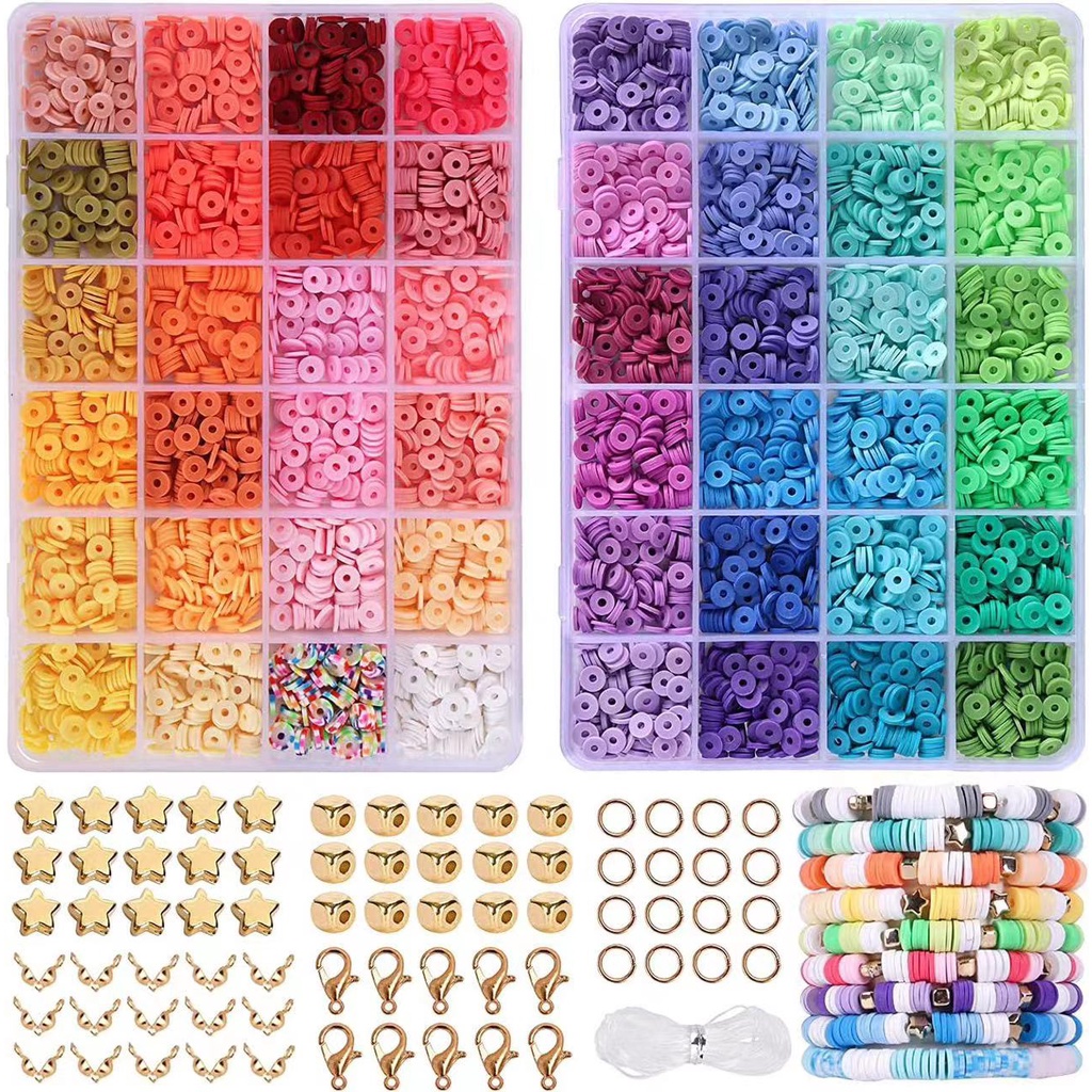 4800pcs Jewelry Making DIY Bracelets Accessories Clay Beads Kit Letter ...