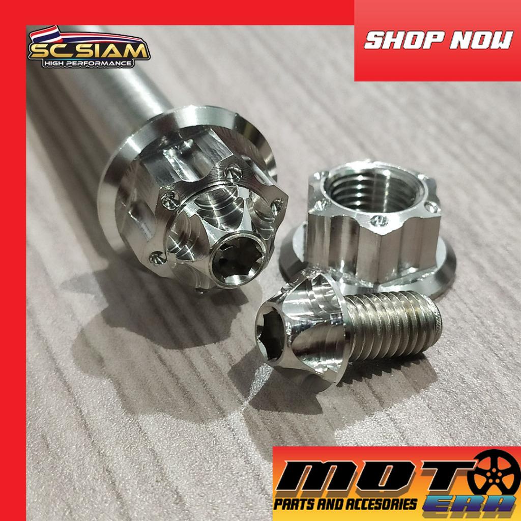 SC SIAM CNC WHEEL AXLE ( EHE ) MIO / M3 / RAIDER R150 / WAVE / XRM / RS ...