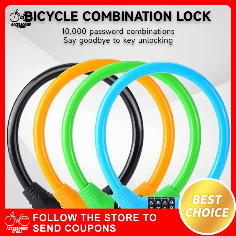 MTB Bike Password Lock Anti Theft Bike Steel Cable Lock for Chain Wire ...