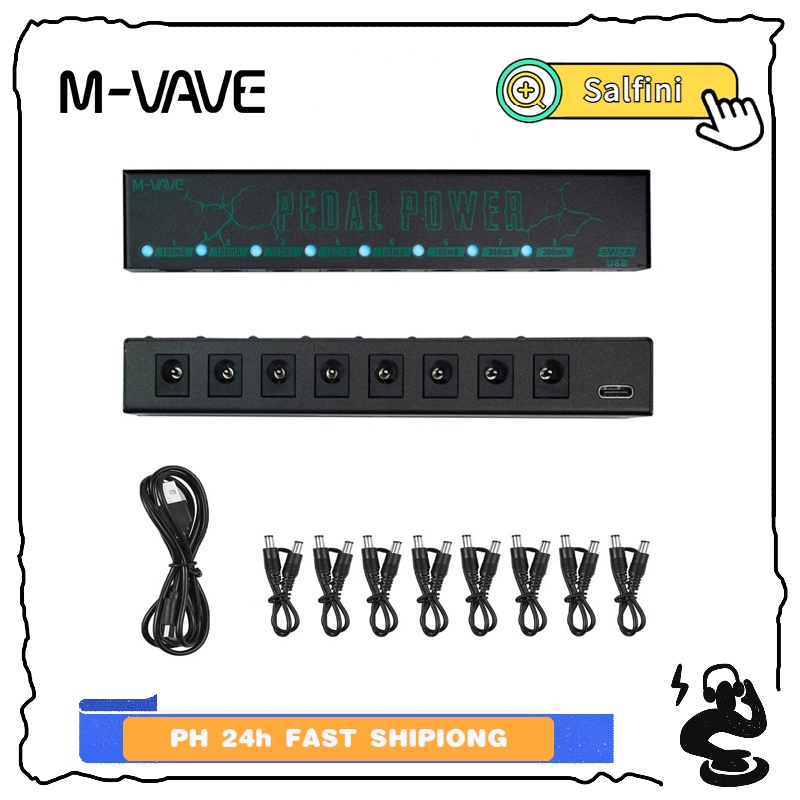 【PH Ready Stock 24h Shipping】M-vave Guitar Effect Pedal Power Supply 8 ...