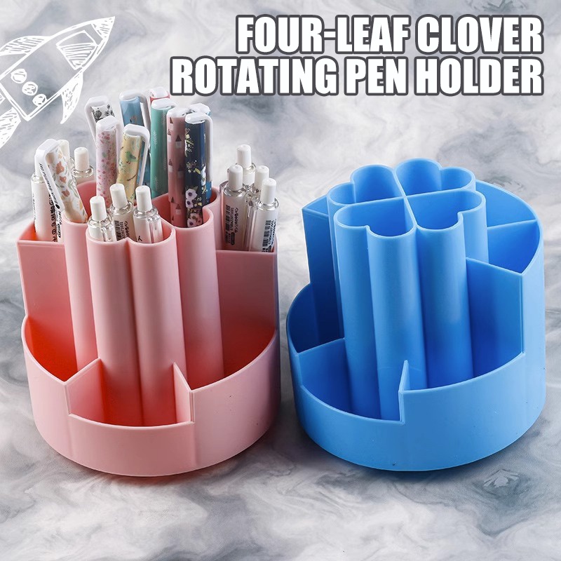 Large-capacity rotating pen holder 360-degree multi-functional pen ...
