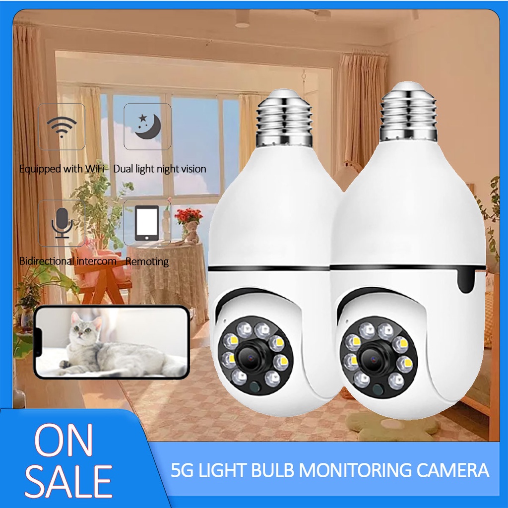 Wifi 5G light bulb monitoring camera,full-color night vision automatic ...