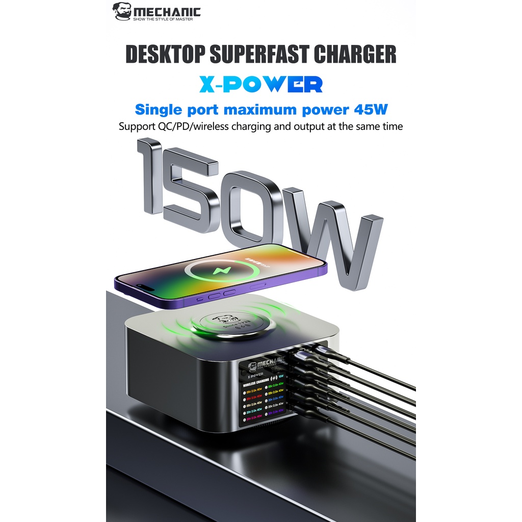 MECHANIC X-Power MAX Wireless Charger PD 150W 200W 300W Smart Charger ...