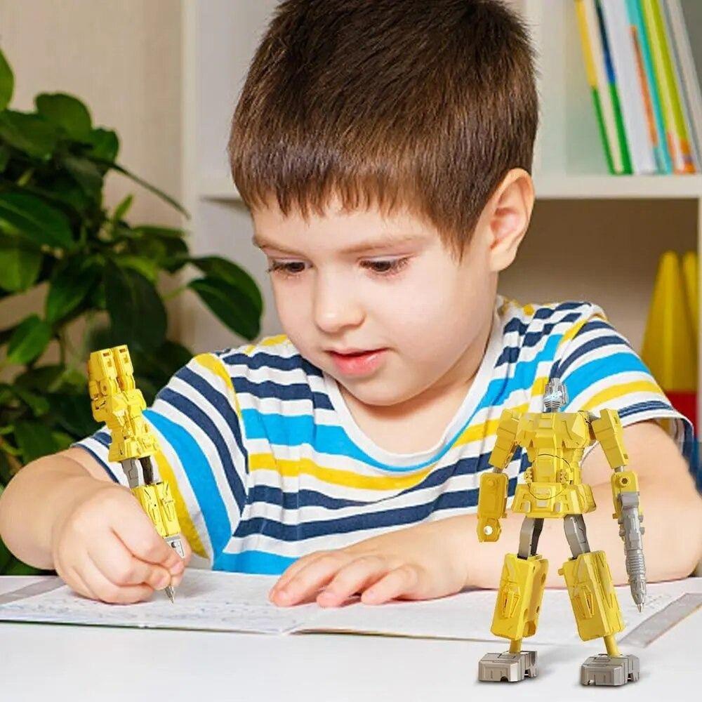 Transformable and fun plastic robot pen, suitable for children to play ...