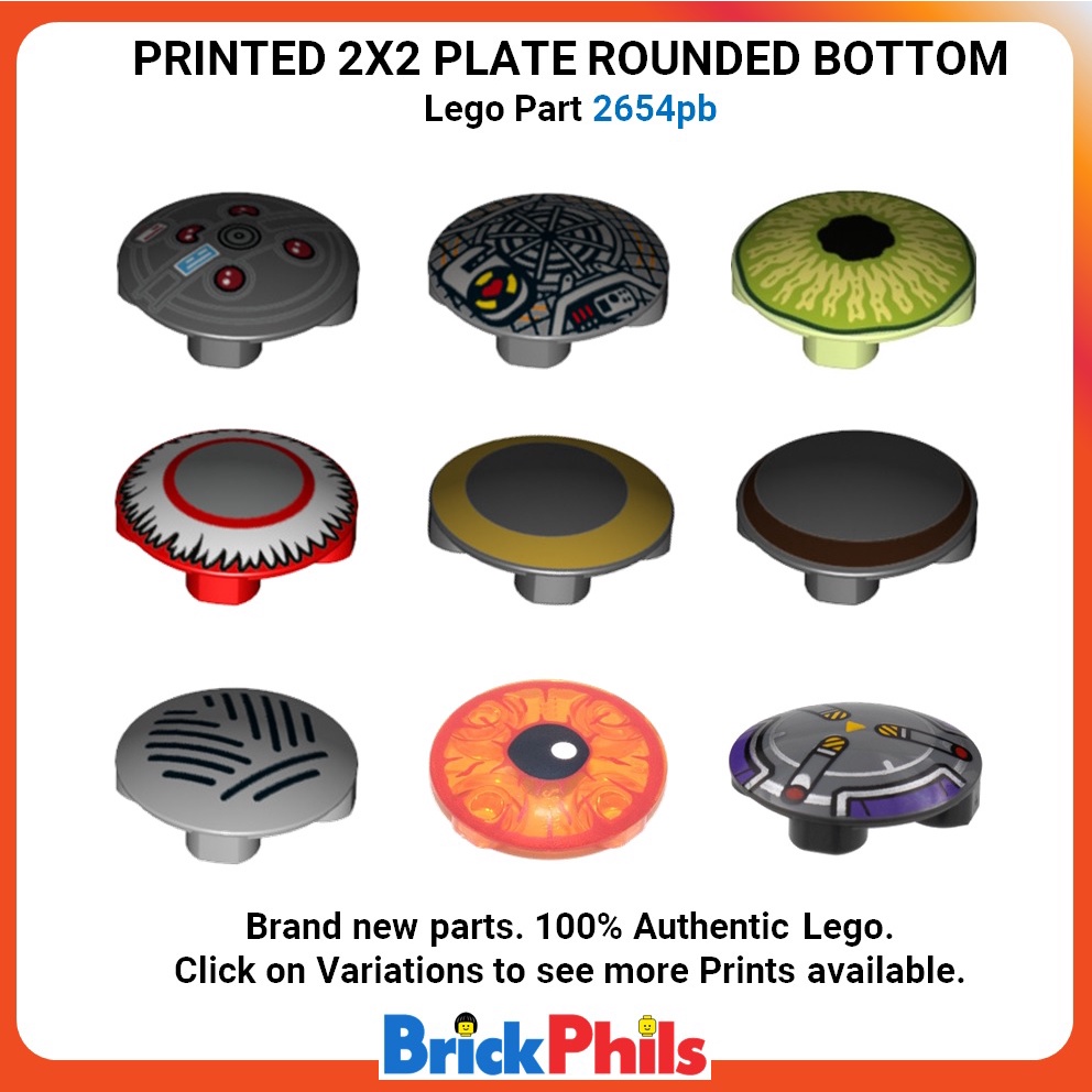 Lego Part 2654pb Printed 2x2 Plate Rounded Bottom | Shopee Philippines
