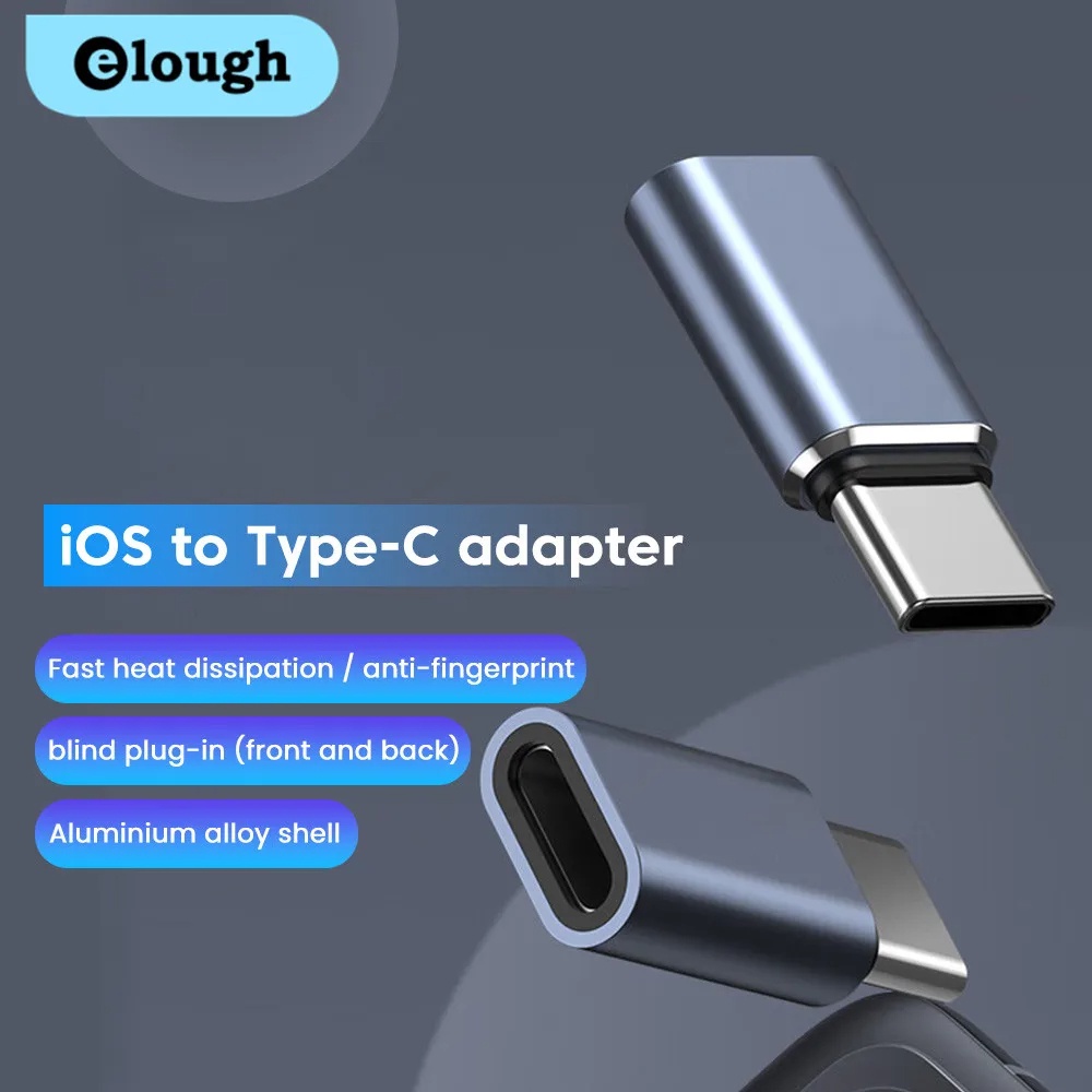Elough Type C Adapter lOS Female To USB C Male Converter Fast Charge ...