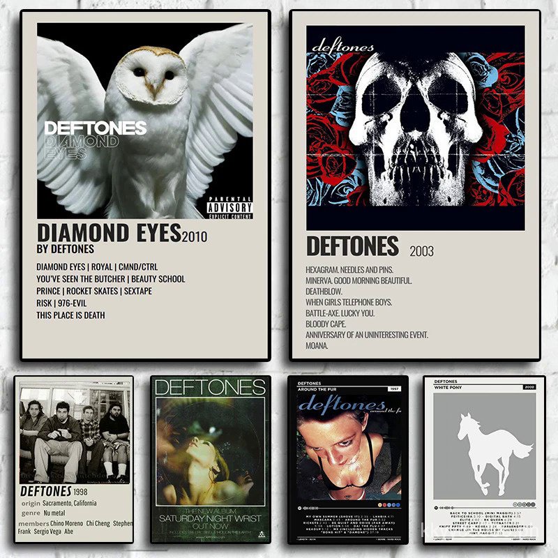 Pop Band Deftones Posters Music Album Around the Fur White Pony Diamond ...
