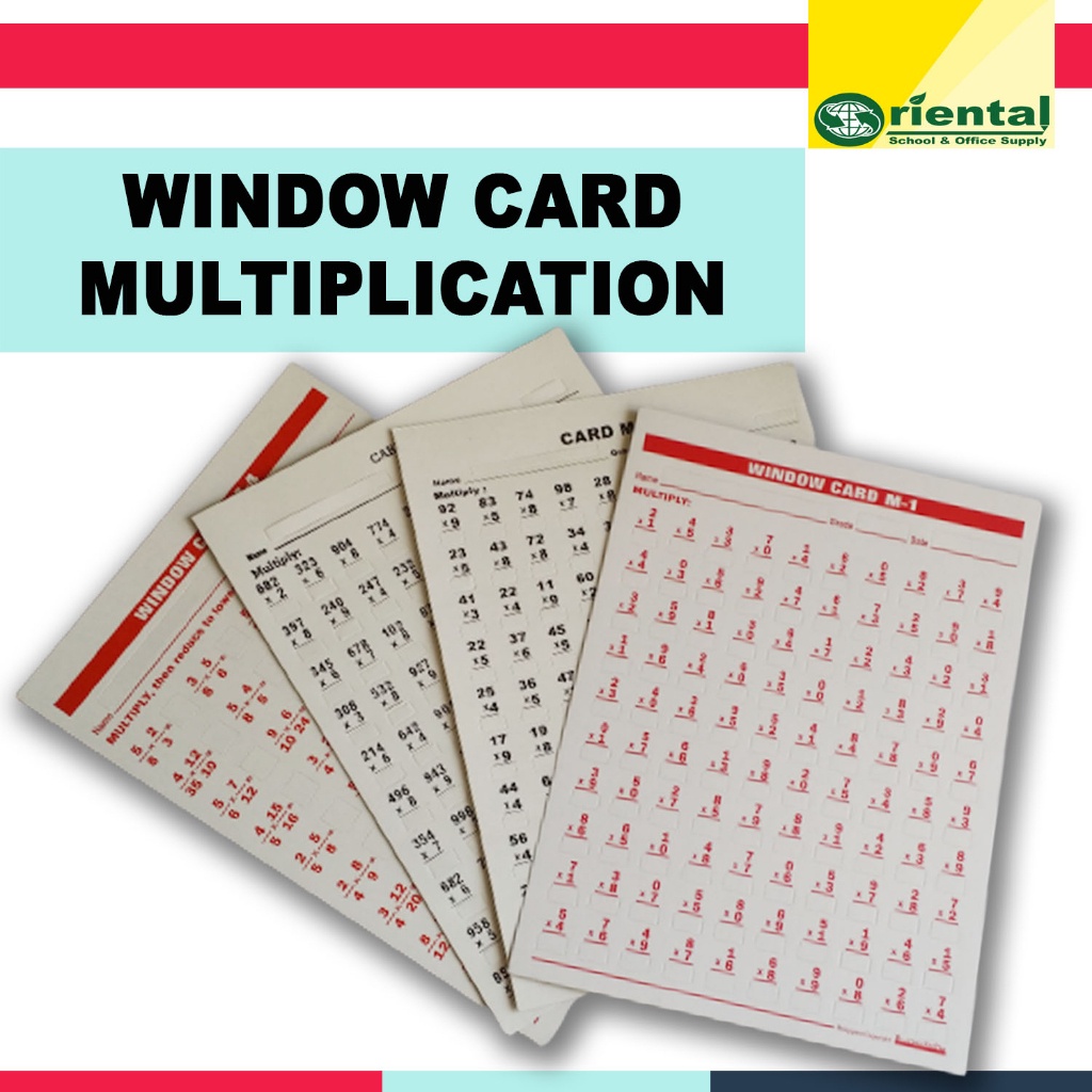 WINDOW CARD MULTIPLICATION -SCHOOL SUPPLIES | Shopee Philippines