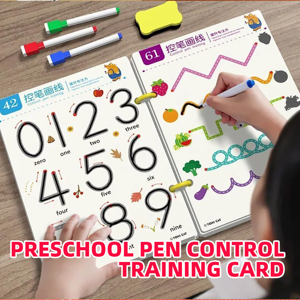 Kid Pen Control Training Book Early Education Erasable Pen Fun Training ...