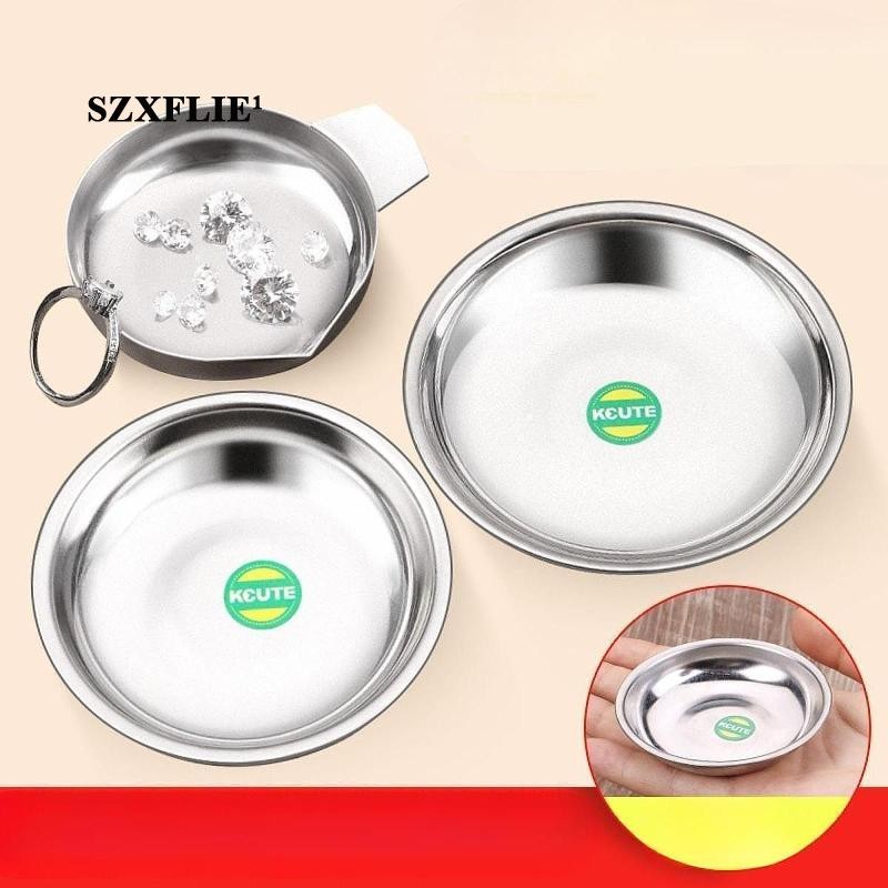 [Szxflie1] 3 Pieces Mini Scale Tray Weighing Dishes Stainless Steel ...
