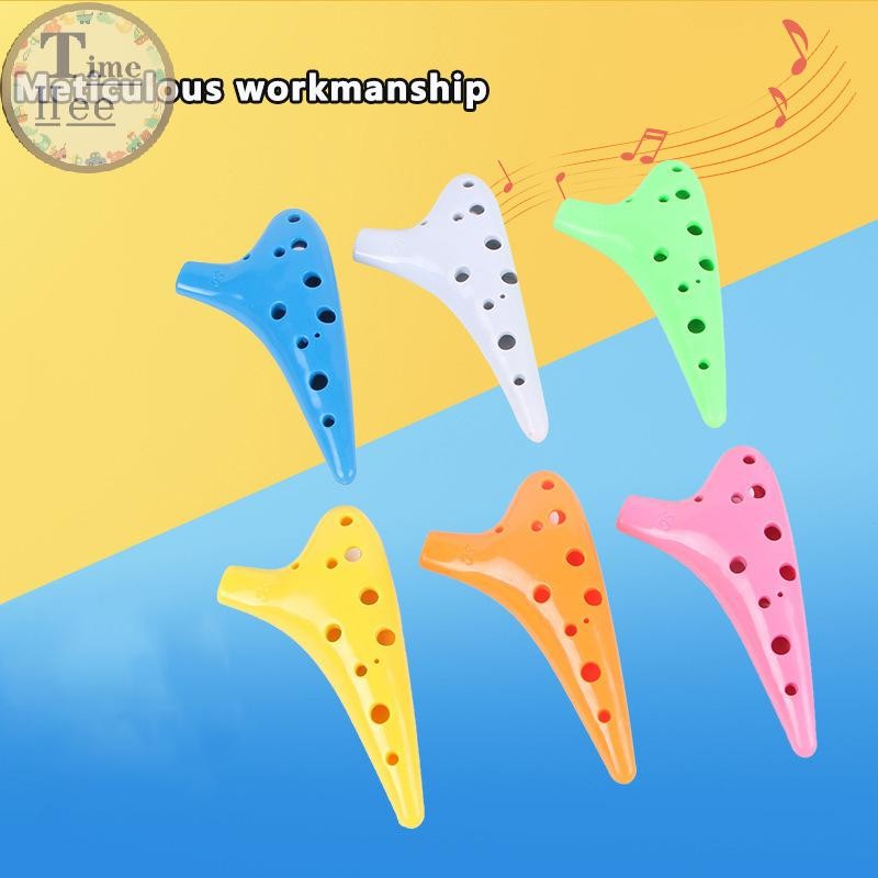 TIMEHEE Unmarked Ceramic Flute With 12 Holes 12-hole Ocarina Resin ...