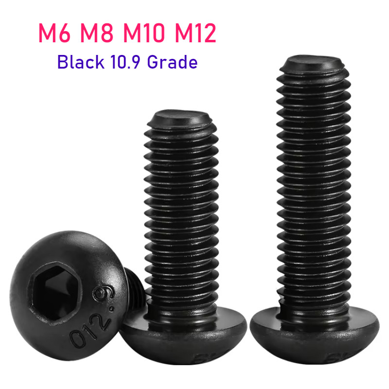 M6 M8 M10 M12 12.9 Grade High-strength Round Head Hexagon Screw Hex Socket Button Head Screw ...