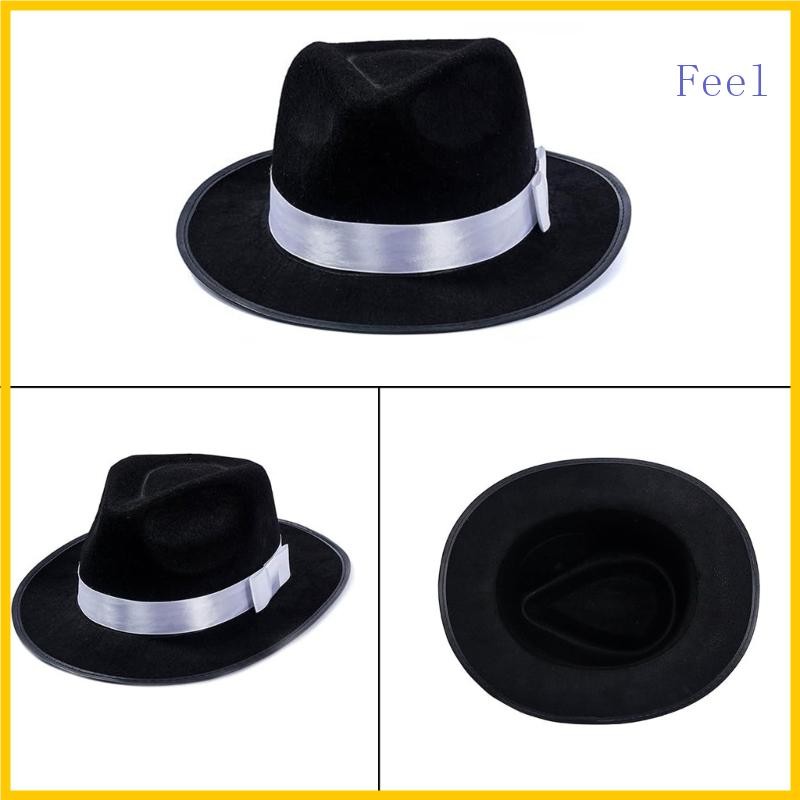 Best Round Top Hat Popular Fedora Cap with Belt Theme Party Costume Hat ...