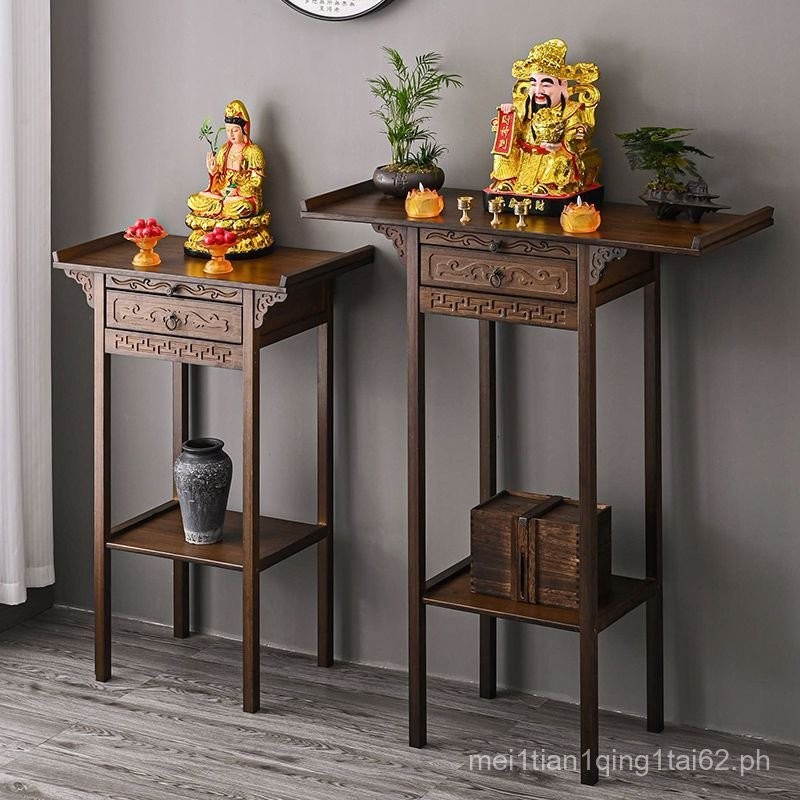 Buddhist Altar Table Buddha Stand Incense Case Guanyin God of Wealth ...