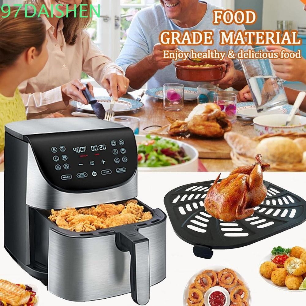 DAISHEN Air Fryer Grill Pan, Square Round Air Fryer Mat, Rack Parts Non ...