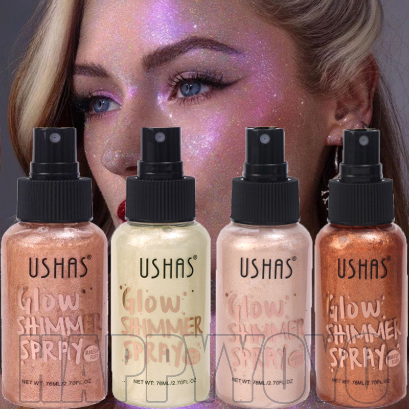 4 Colors Body Highlighter Spray- Waterproof Long Lasting Liquid Glitter ...