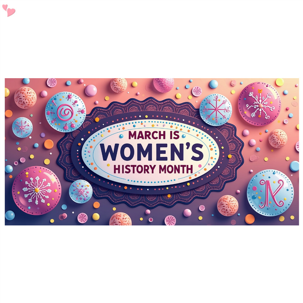 Women's History Month Celebration Banner Colorful Illustrated Floral ...