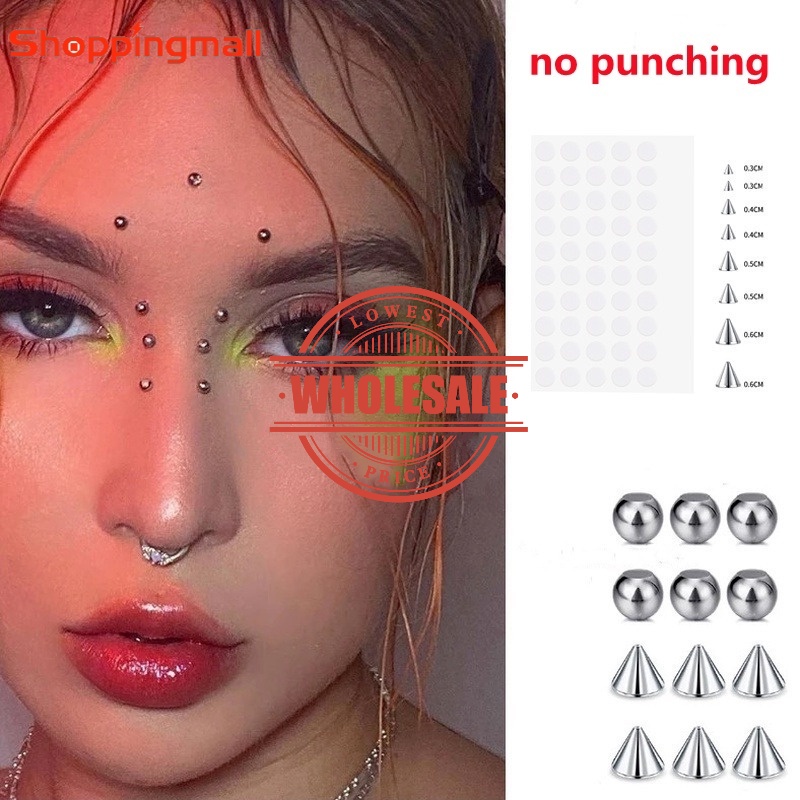 [Wholesale Price] 8Pcs/Set 3mm-6mm Fake No Piercing Nose Stud Dimple ...
