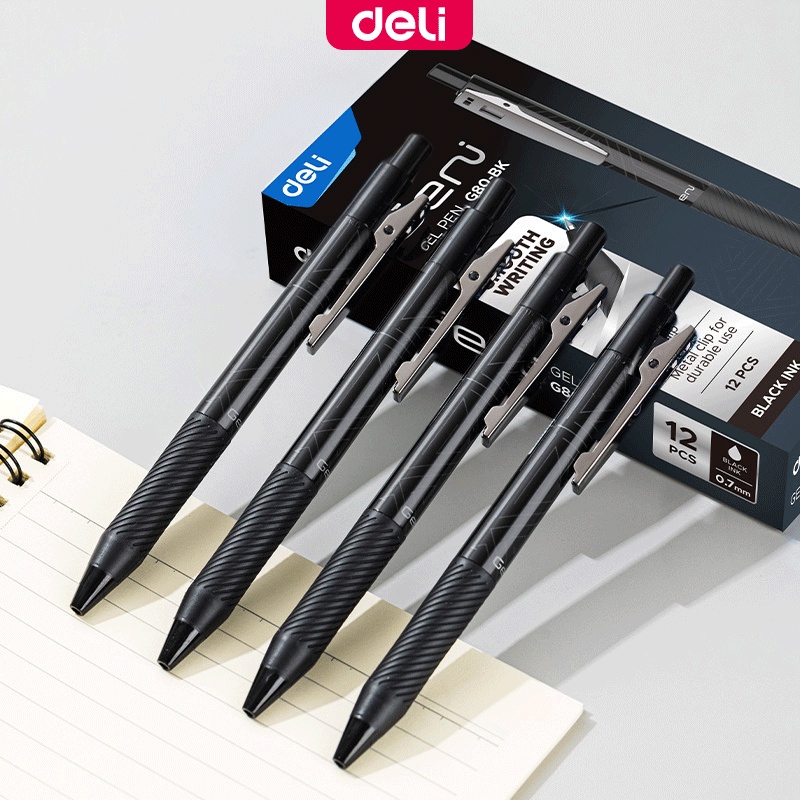 Deli EG80 Press Gel Pen 0.7mm Bullet Write Pen Tip 0.5mm | Shopee ...