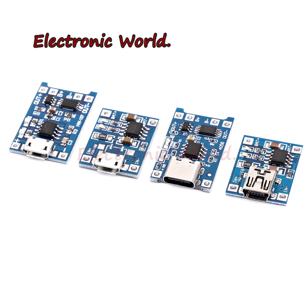10PCS 5V 1A Micro/Type-c/Mini 18650 TP4056 Lithium Battery Charger ...