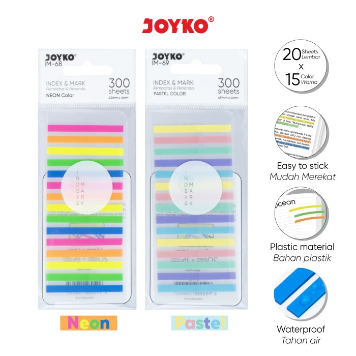 Joyko Divider Marker Index Mark 300 Sheets IM-68 ~ 69 Plastic | Shopee ...