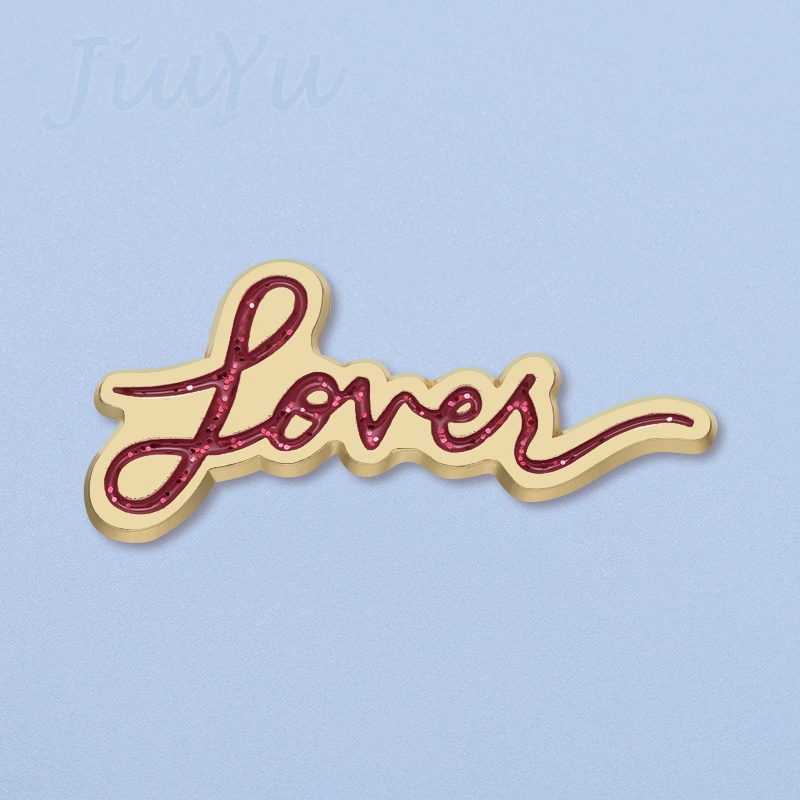 Creative Text Love Enamel Pins Metal Badges Brooch Lapel Badges Jewelry ...