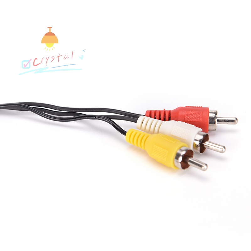 Crystal- 3 RCA Male to 3 RCA Male Composite Audio Video AV Cable Plug ...