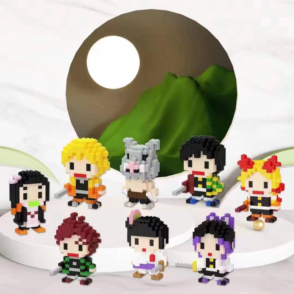 Demon Slayer Building Blocks Toy Tanjiro Zenitsu Micro Particle ...