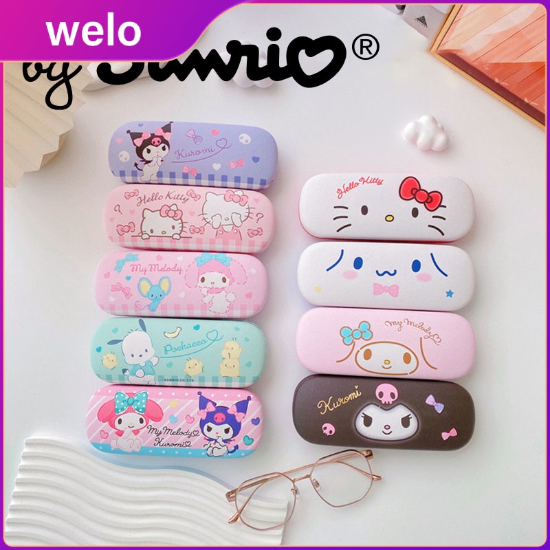 WELO Sanrio Glasses Case Kawaii Anime Cinnamoroll Kuromi Portable Anti ...