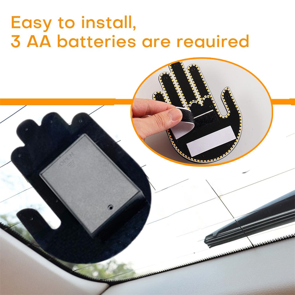 Middle Finger Car Light LED Car Hand LED Car Finger Up Give The Love ...