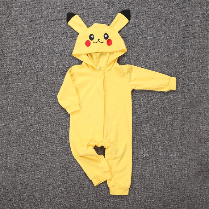 Fashion Pikachu Costume for Baby Boy Girl Yellow Long Sleeve Hooded 1 ...