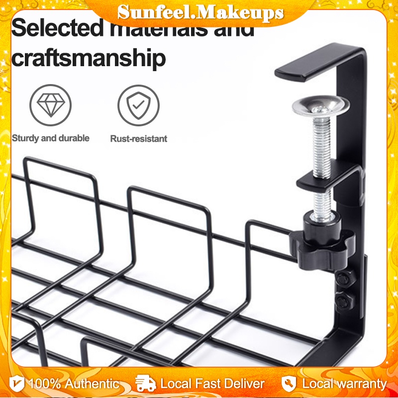 punch free under desk storage rack cable management tray desk socket ...