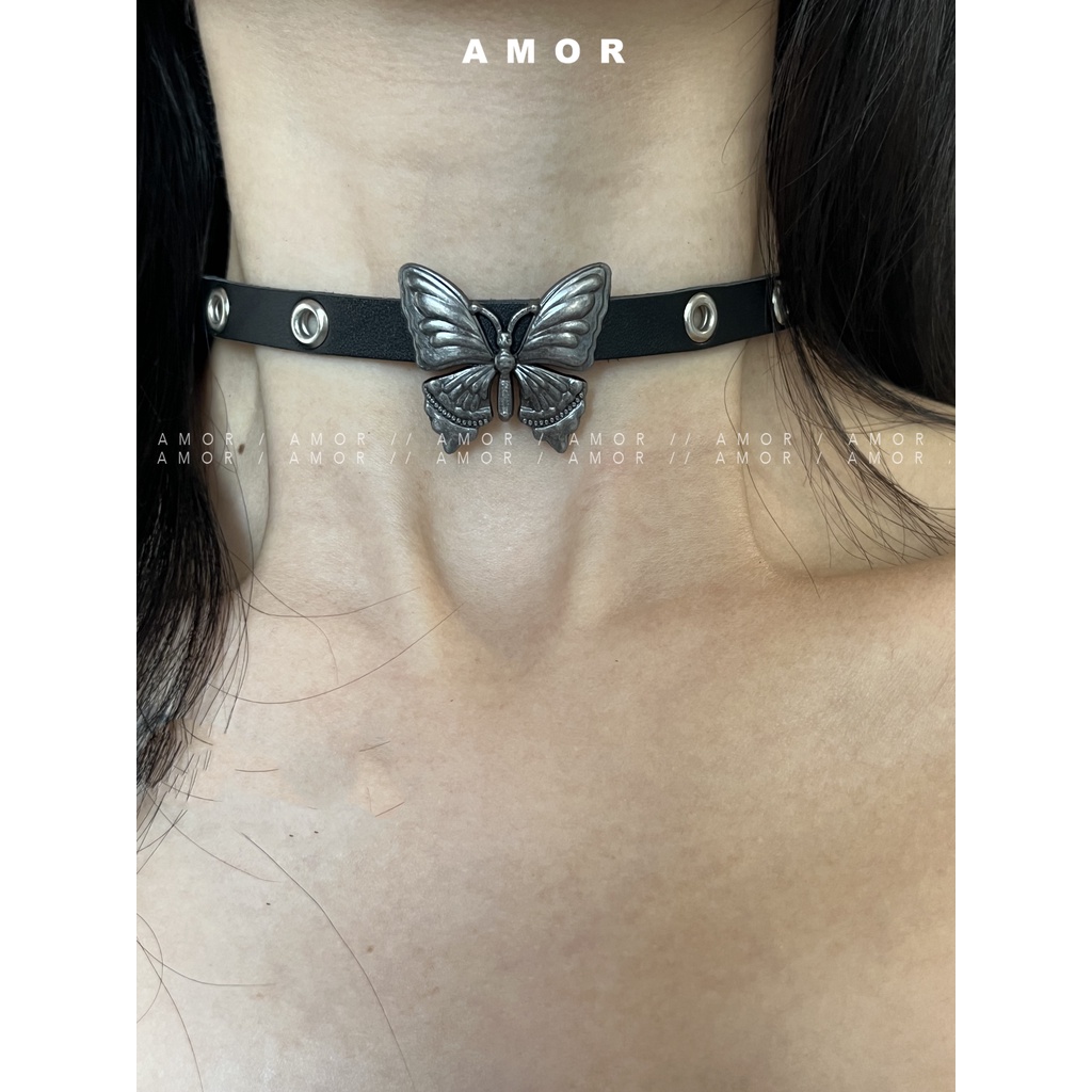 Punk Dark Butterfly choker necklace Collar Rock Girl Vintage | Shopee Philippines