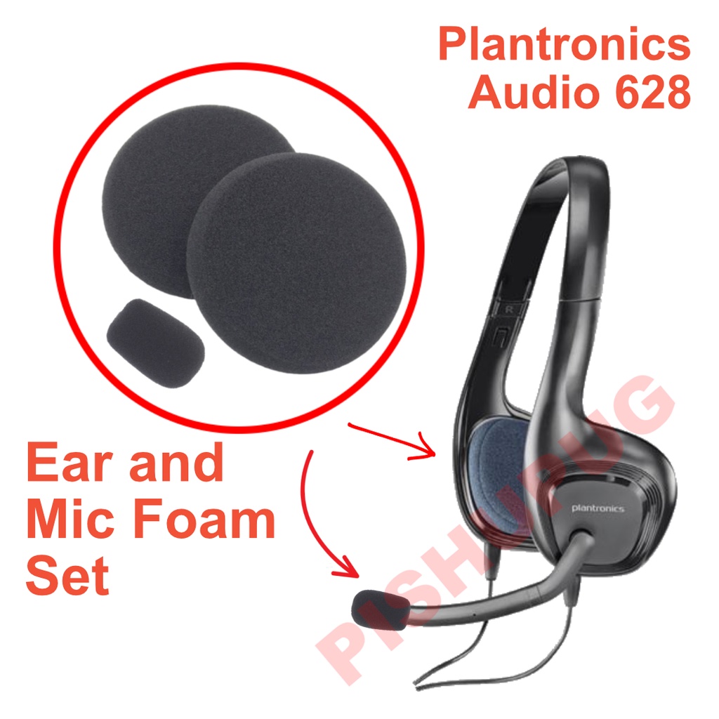 Plantronics Audio 628 Ear foams and Mic Foam Set Sponge Microphone foam ...