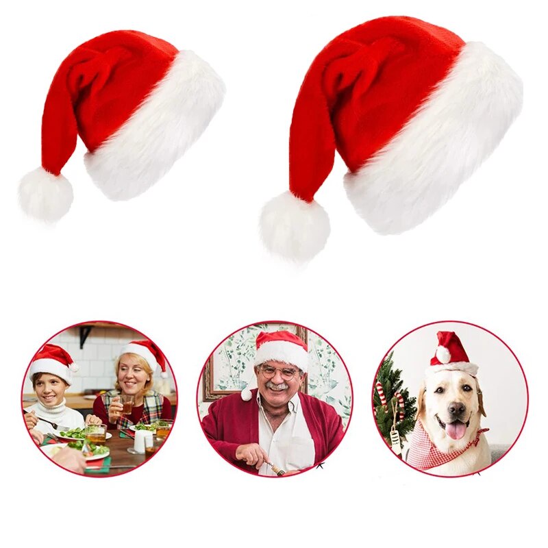Christmas Hat New Year Cute Kids Adults Cap Children Girl Hat Santa ...